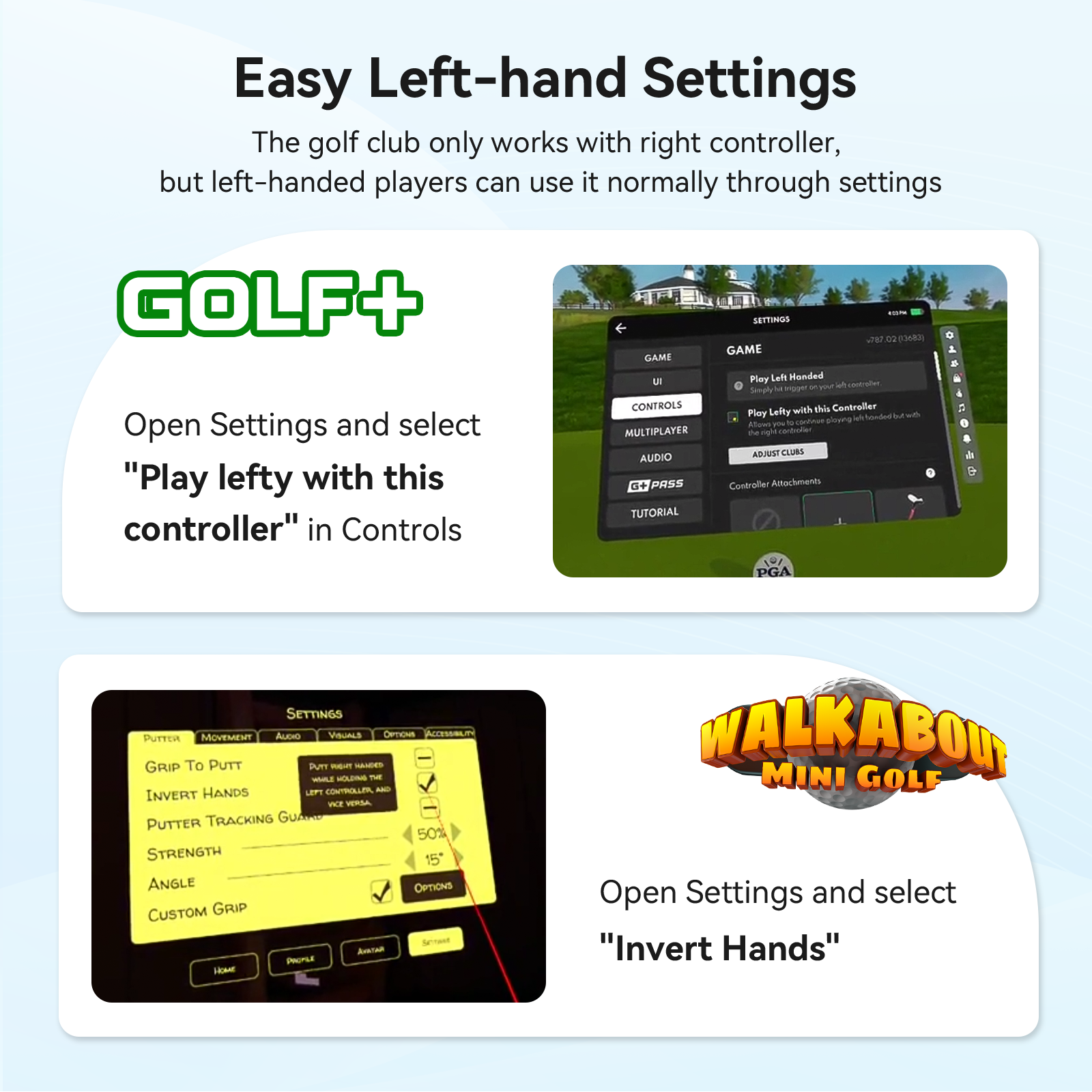 AMVR VR Golf Clubs for Quest 3&3S – Golf Attachment Accessory